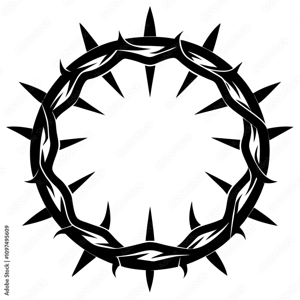 crown thorns clipart cartoon Illustration drawing Stock Vector | Adobe ...