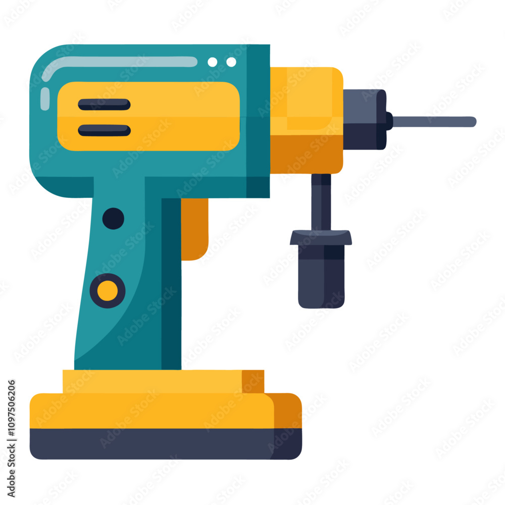 drilling machine clipart cartoon Illustration drawing Stock Vector ...