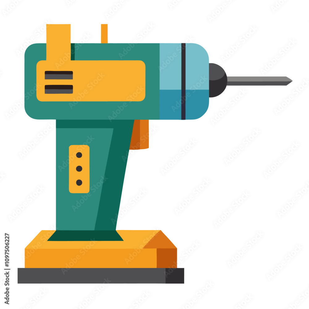 drilling machine clipart cartoon Illustration drawing Stock Vector ...