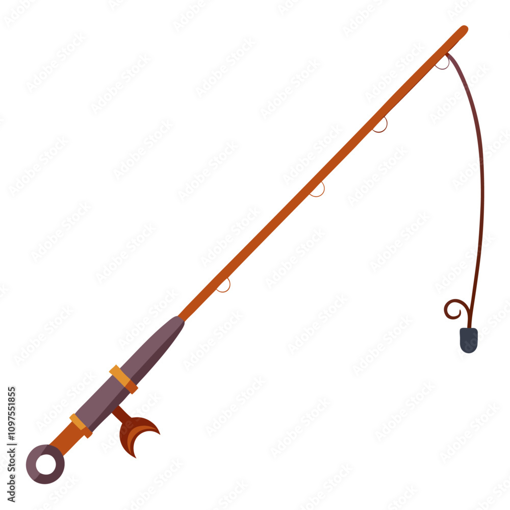 fishing rod clipart cartoon Illustration drawing Stock Vector | Adobe Stock