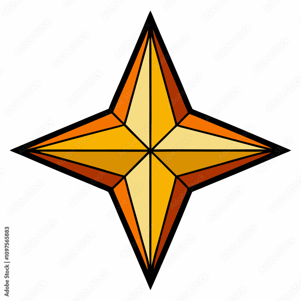 four-pointed star shape clipart cartoon Illustration drawing Stock ...