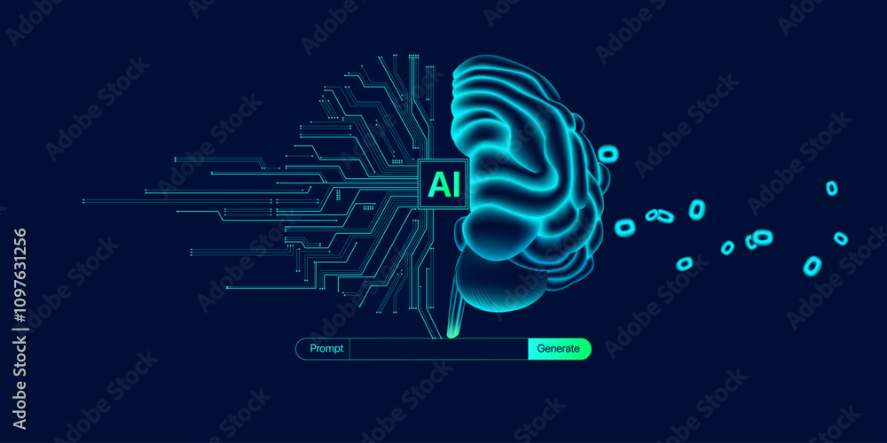Illustration of abstract stream information. Generate image, video from ...