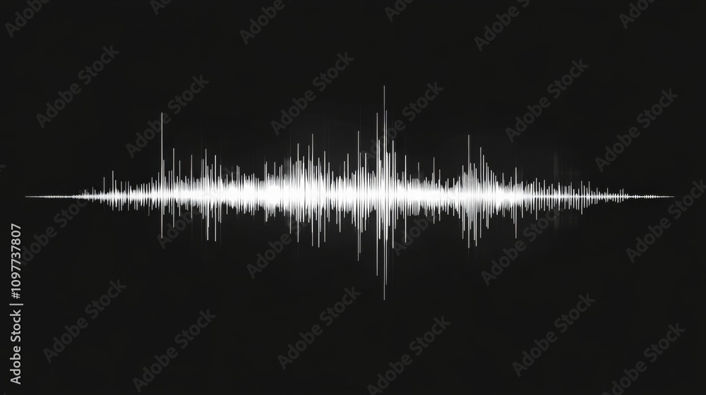 Minimalist soundwave capturing essence of music and voice in line art ...