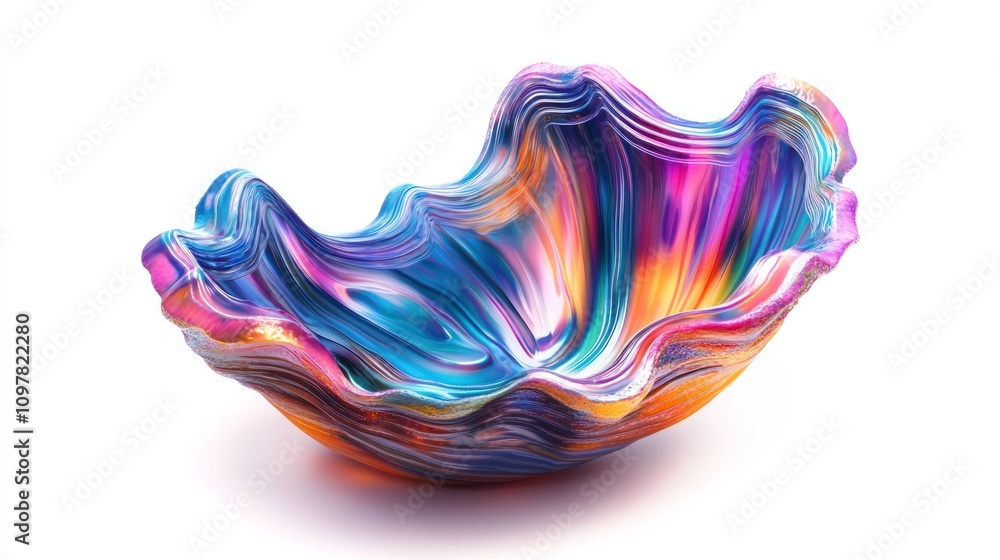 clam, with a focus on its unique shell texture and iridescent colors ...