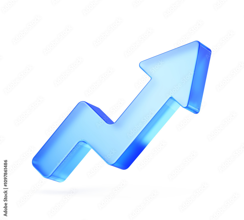 Blue arrow pointing up icon - Success, Growth, economic profit business ...
