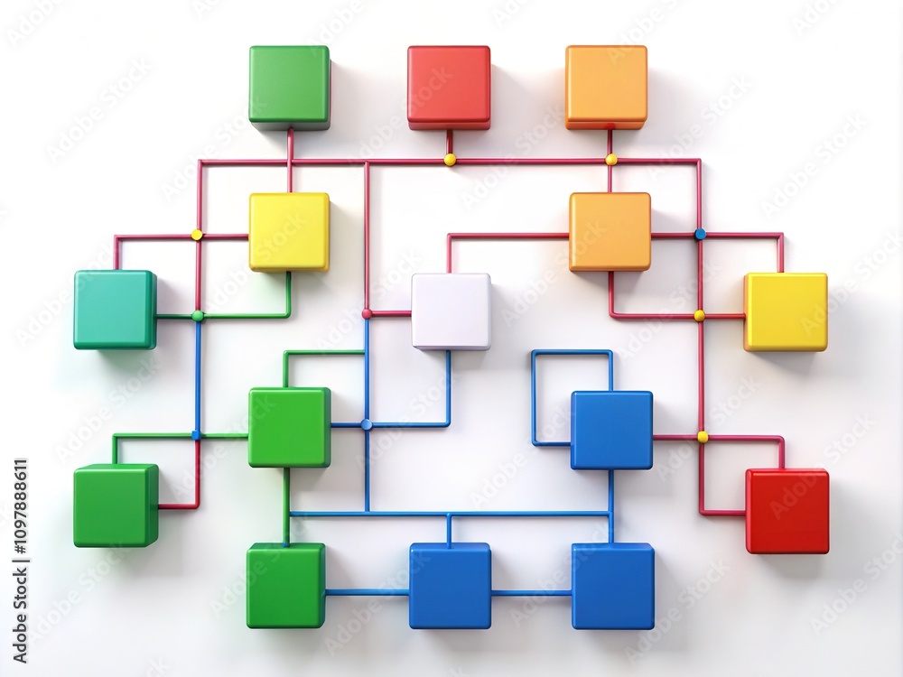 Decision Tree Flowchart Animation - AI Art - Rule of Thirds Stock Photo ...
