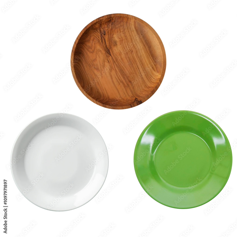 Images of three types of plates: glass plates, plastic plates and ...