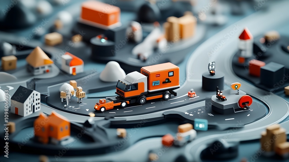 Futuristic cargo transportation and logistics network with smart truck ...