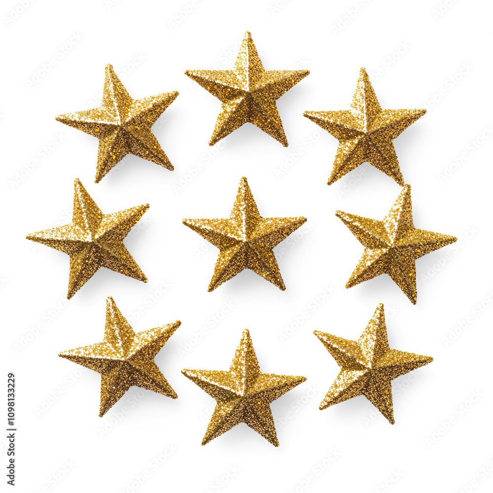 Gold Glitter Stars on a Transparent Background Stock Photo | Adobe Stock
