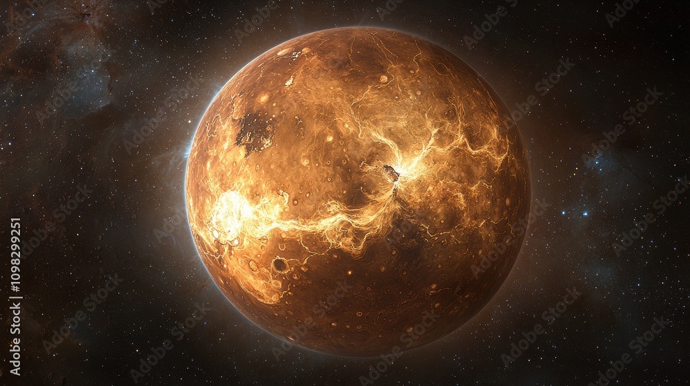 Exploring venus the mysterious yellow orb outer space digital art ...