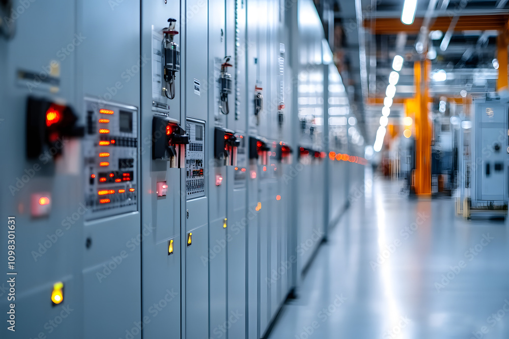 Stock-Foto „Modern data center server room with electrical control ...
