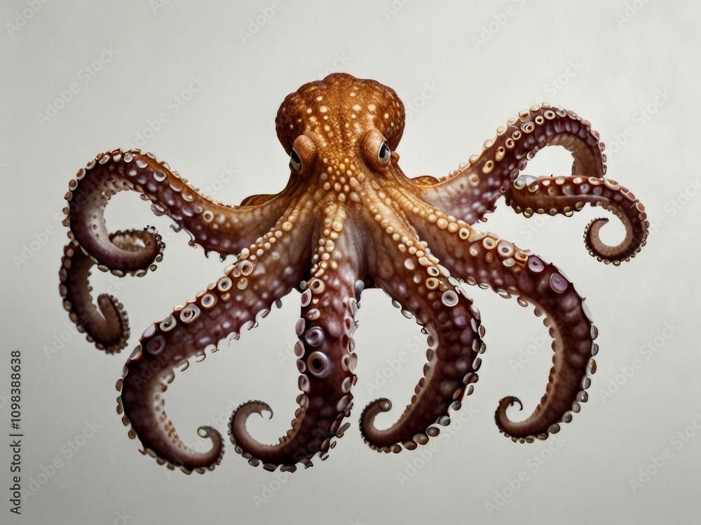 common octopus - the most common species, with a sac-like body and ...