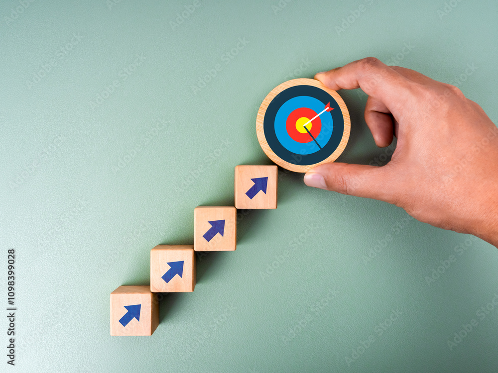 Business goal growth process, new objective, investment plan, economic ...