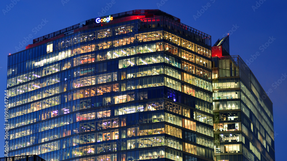 Warsaw, Poland. 21 November 2024. Google logo sign on the office ...