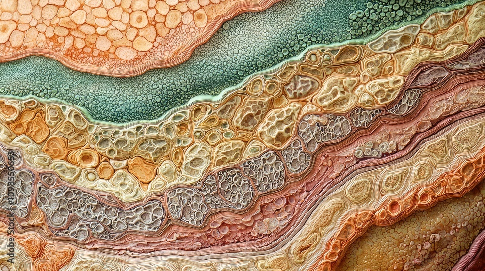 Detailed Illustration of Human Skin Layers Revealing Epidermis, Dermis ...
