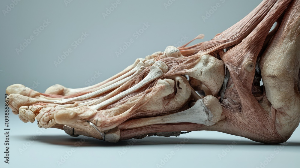 Detailed Human Anatomy of the Foot, Featuring Bones and Muscles for ...