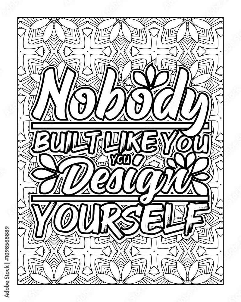 Motivational quote coloring page for adults. Motivational mandala quote ...
