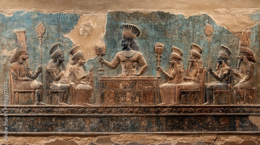 Artistic Representation of the Royal Court of Nebuchadnezzar II with ...