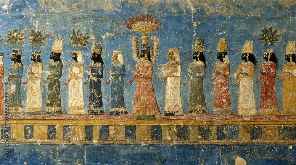Detailed Depiction of The Royal Court of Nebuchadnezzar II Featuring ...