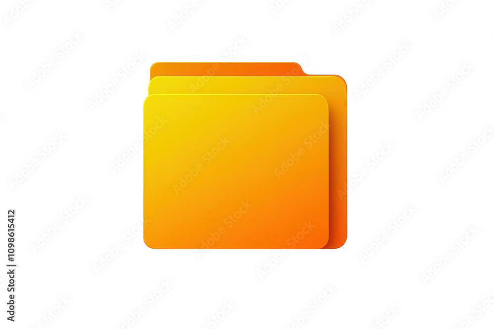 Bright orange folder icon representing organization in digital files ...
