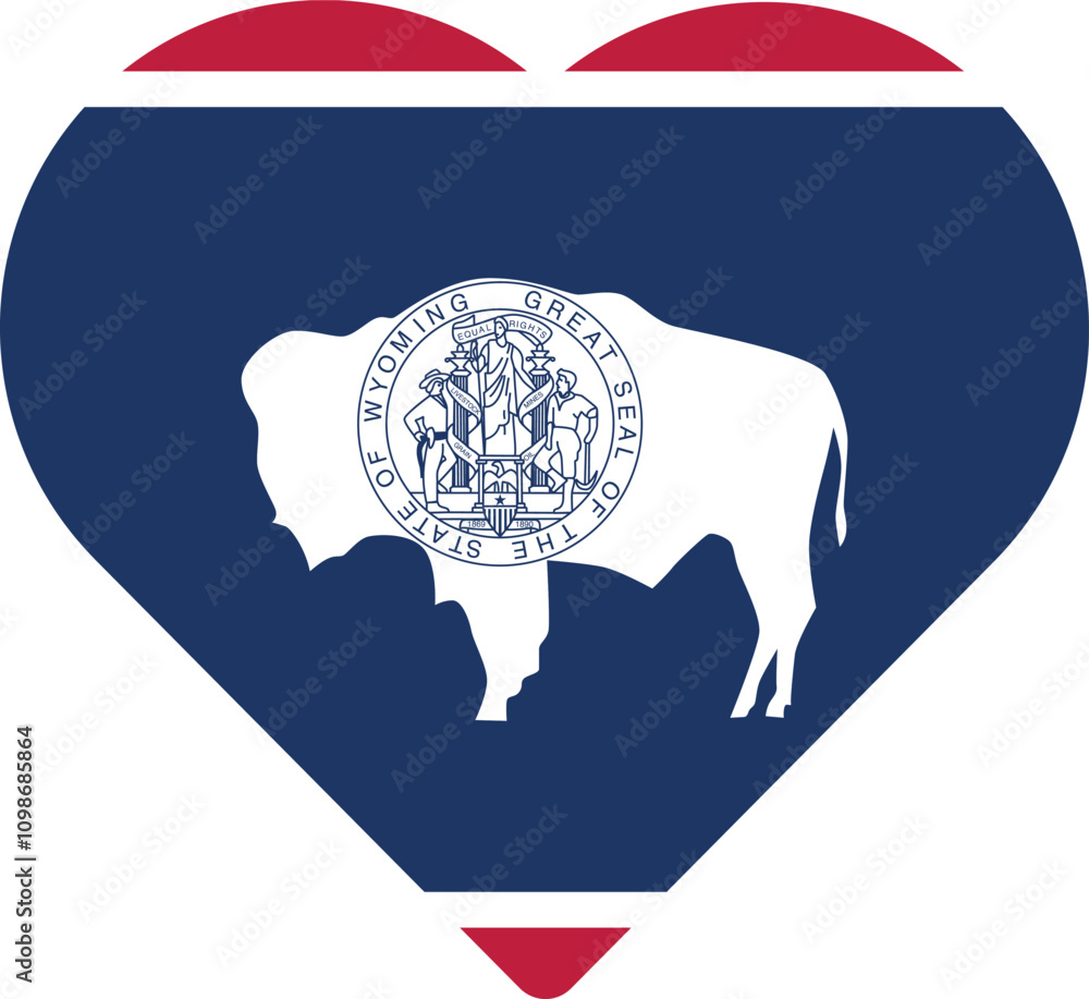 Heart shaped printable vector flag of the United States of America ...