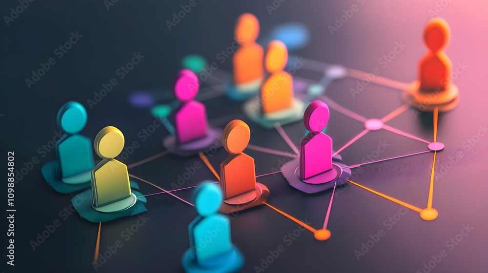 colorful organizational chart with people icons and connectors business ...
