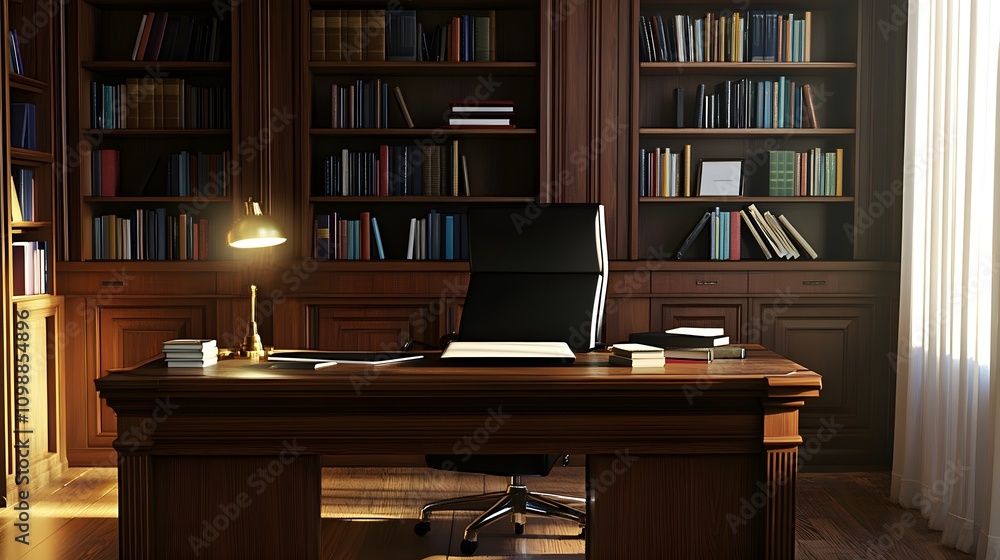zoom virtual background of office room with bookcase professional ...