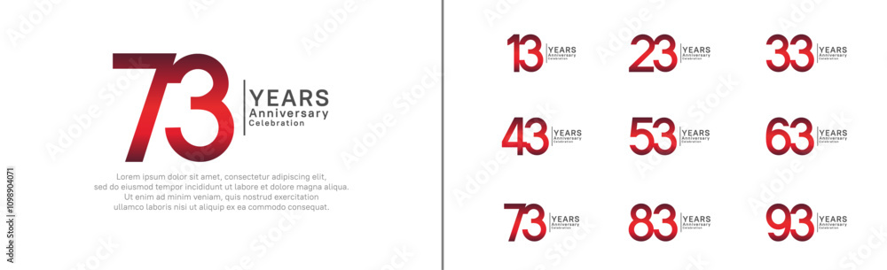 anniversary logo set. vector design red and black color can be use for ...