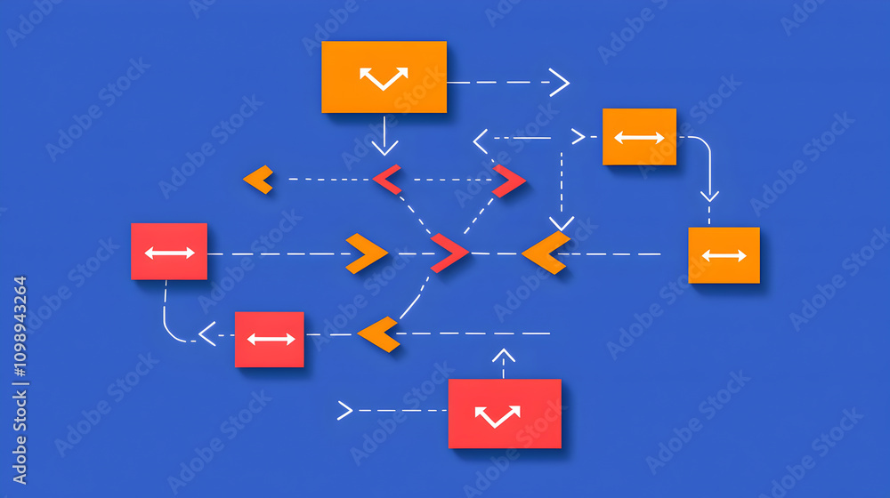 Dynamic flowchart development digital workspace graphic design creative ...