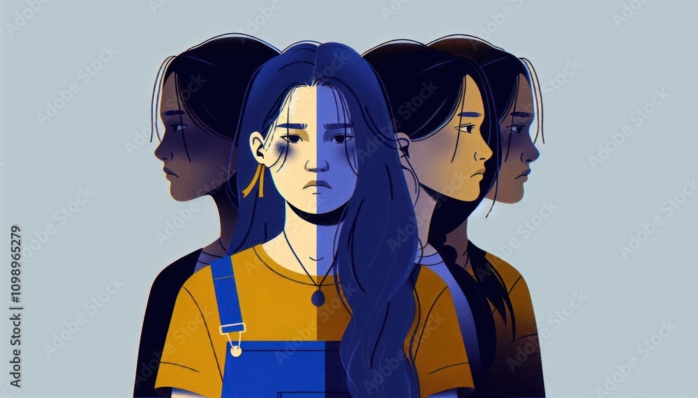 Teen resilience and self-discovery concept art with Korean influences ...