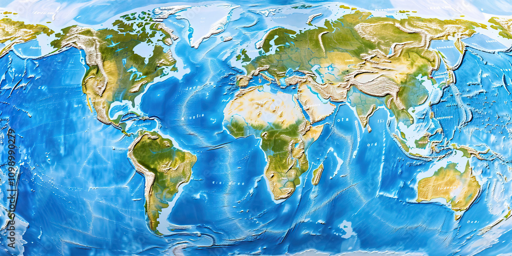 Geography Mural Walls: A world map mural on the walls, featuring ...