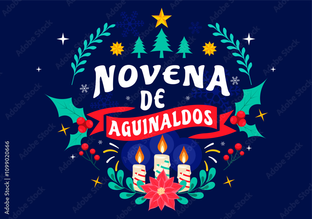 Novena de Aguinaldos Vector Illustration featuring a Holiday Tradition ...