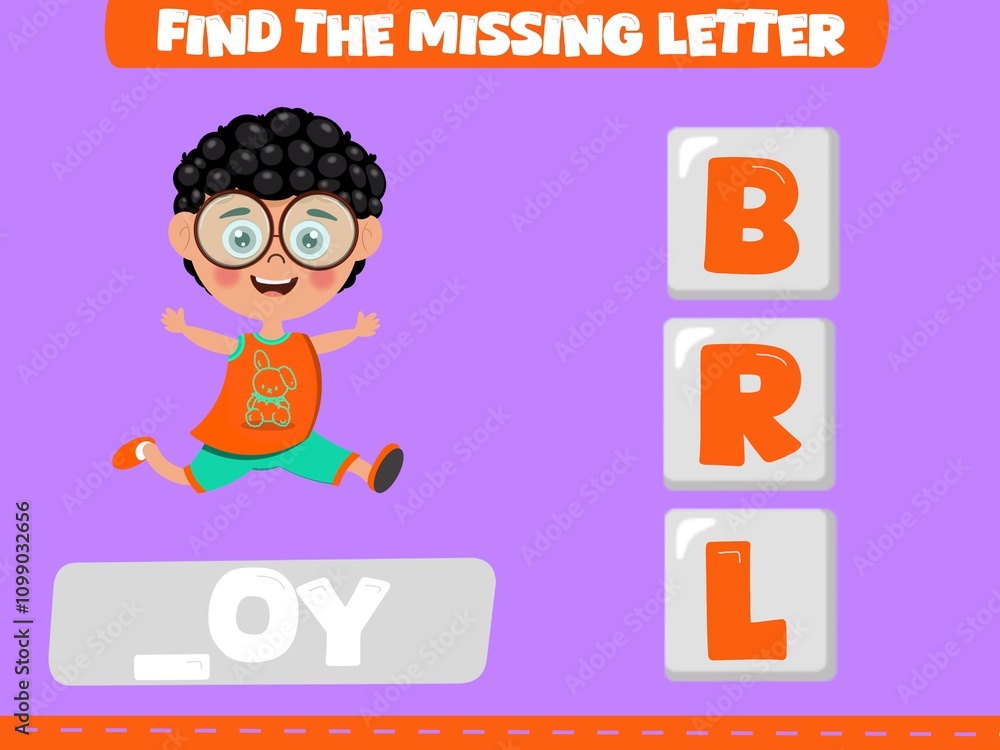 Find missing letter. Kindergarten worksheets, Cute cartoon boy ...
