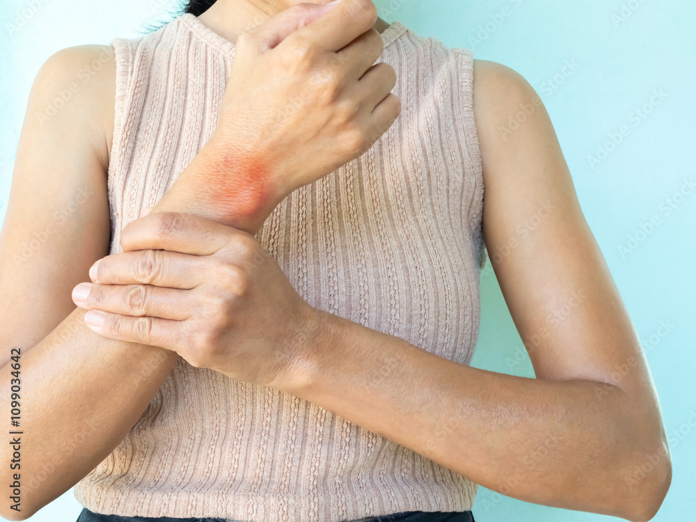 Wrist pain, woman injury hand from weight-lifting exercise, problem ...