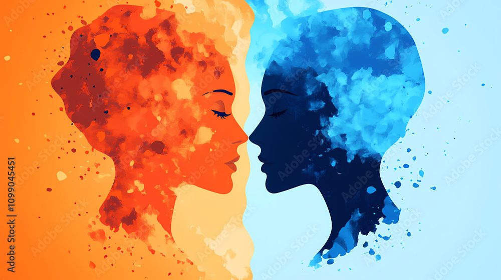 Merging of technology and masses flat design front view postmodern ...