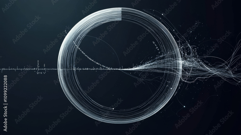 Data analysis: A simple image shows a circle split in half, with lines ...