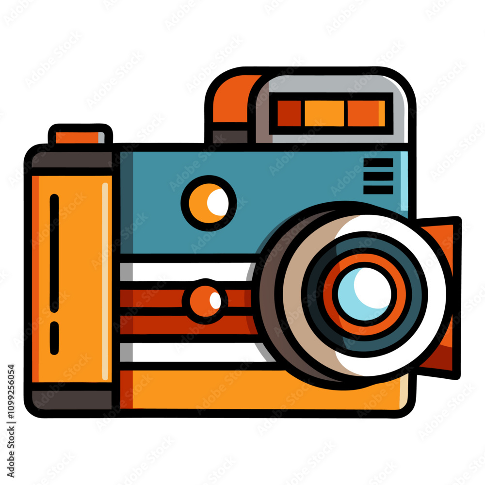 vintage film camera clipart Cartoon Illustration drawing Stock Vector ...