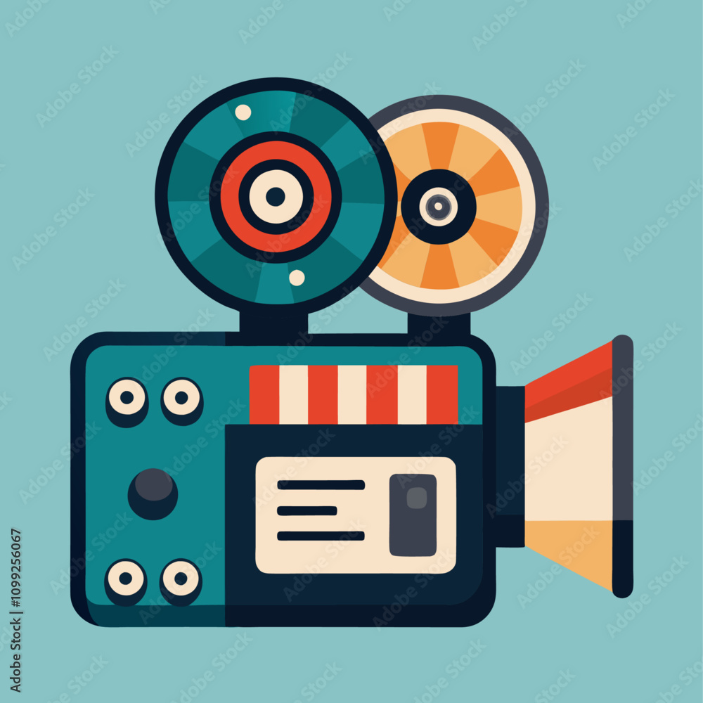 vintage film camera clipart Cartoon Illustration drawing Stock Vector ...