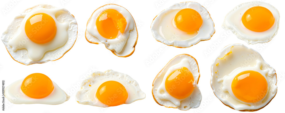 ภาพประกอบ Stock Fried Egg Variations: A collection of eight perfectly ...