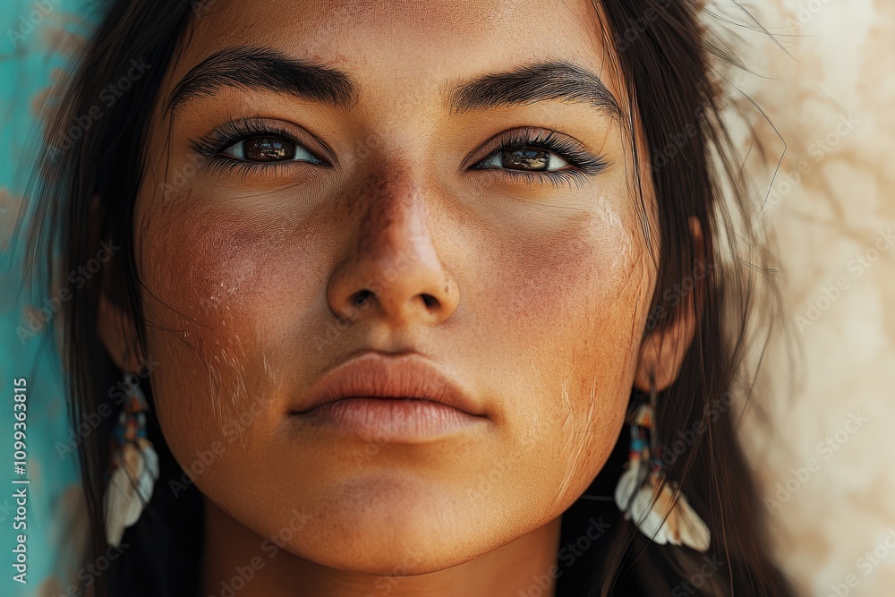 Cherokee Woman Portrait in Old West Setting - Native American ...