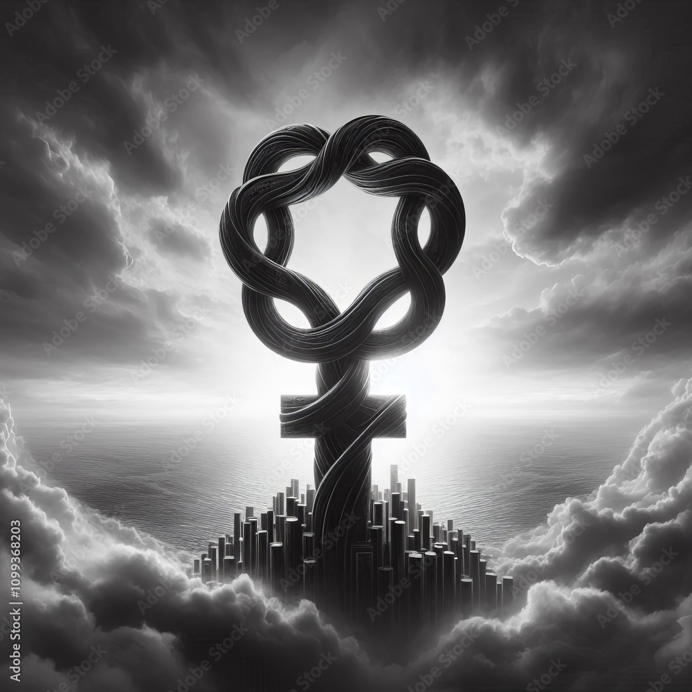 Pillar of Strength A pillar formed by intertwined female symbols Stock ...
