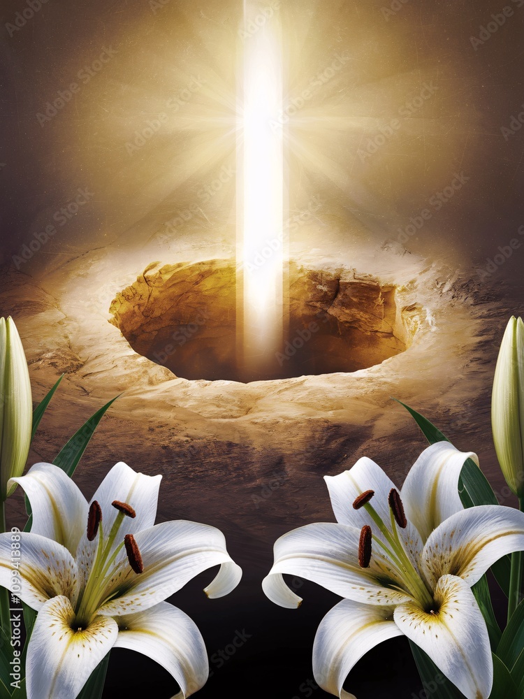 Easter Resurrection. A powerful Easter card image featuring an empty ...