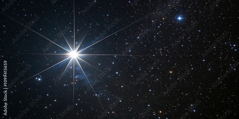 A close-up shot of the polaris star in the Ursa Major constellation ...