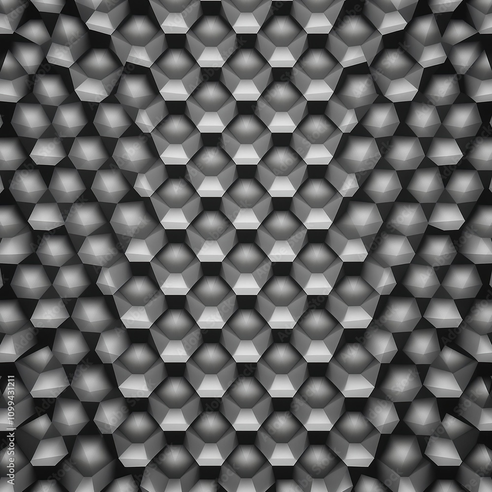 Simple black and white hexagonal honeycomb pattern for interior ...