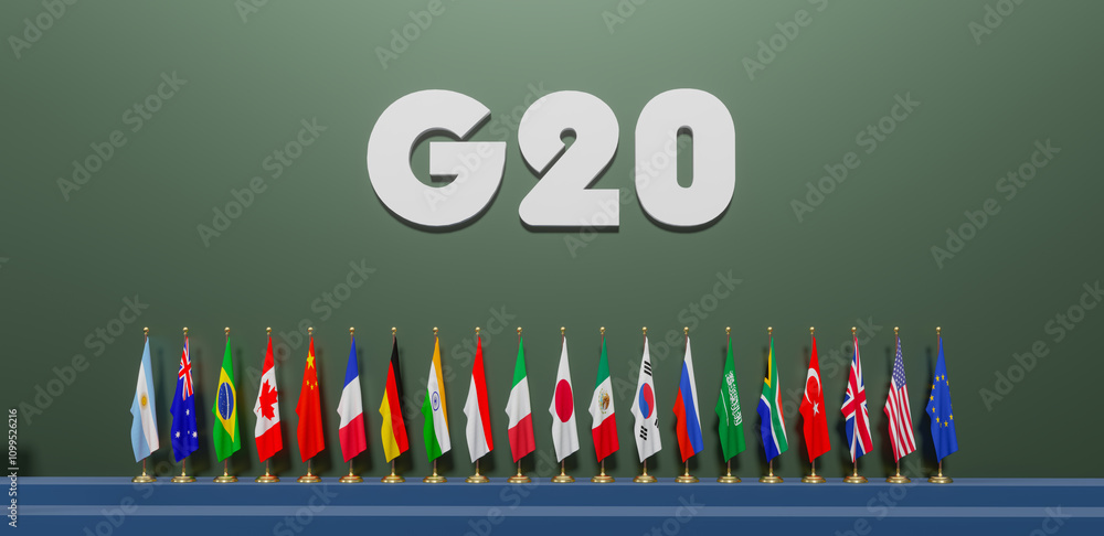 Flag G20 South Africa, Flags The members of the G20 are, G20 2025 colors flag with Text, Copy ...