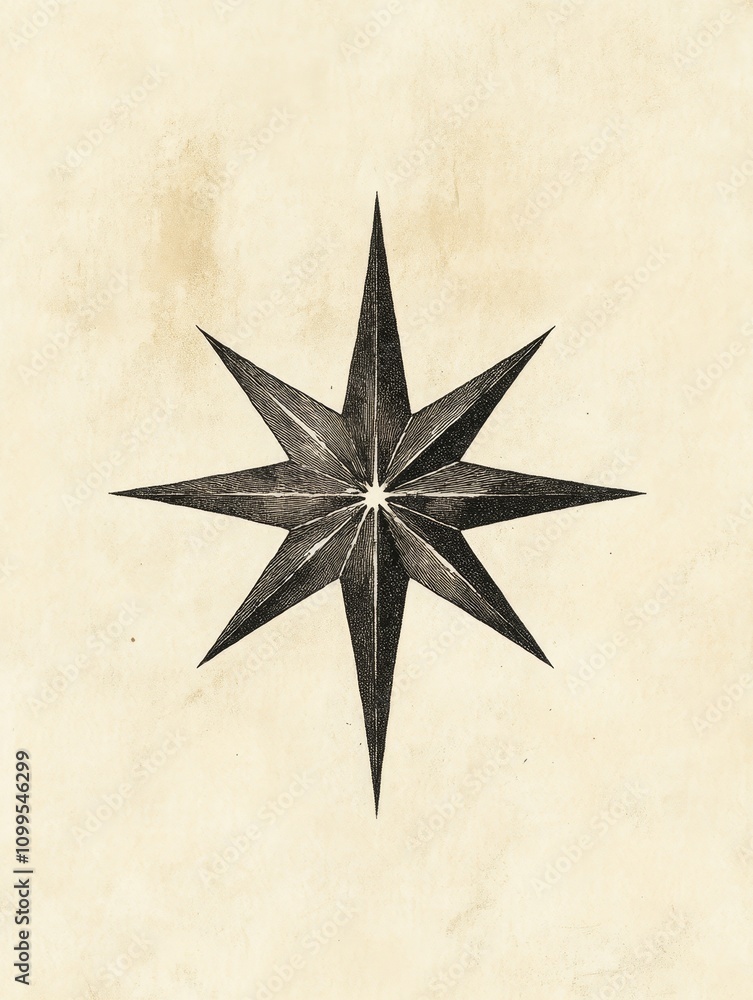 Minimalist Vintage Christmas Star Engraving - Vintage Christmas ...