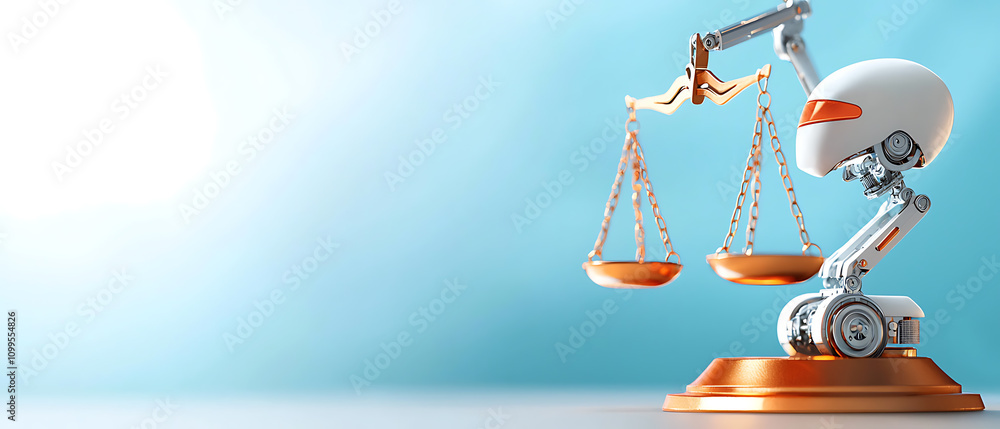 Balancing ai and human input on scales futuristic concept digital art ...