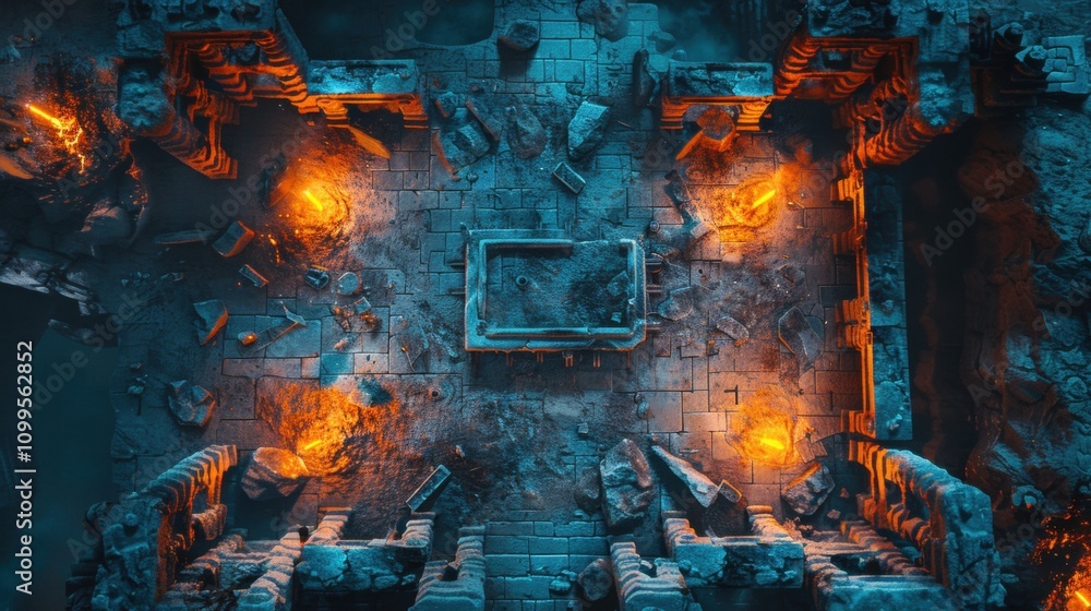 DnD Battlemap dark, underground, labyrinth, map, fantasy, adventure ...