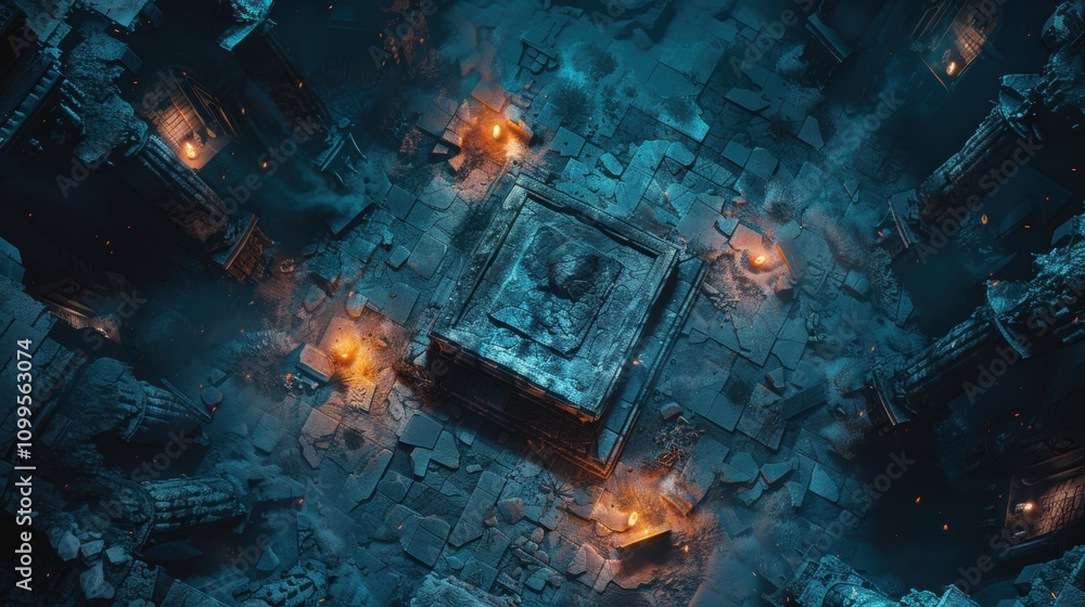 DnD Battlemap dark, underground, labyrinth, map, fantasy, adventure ...