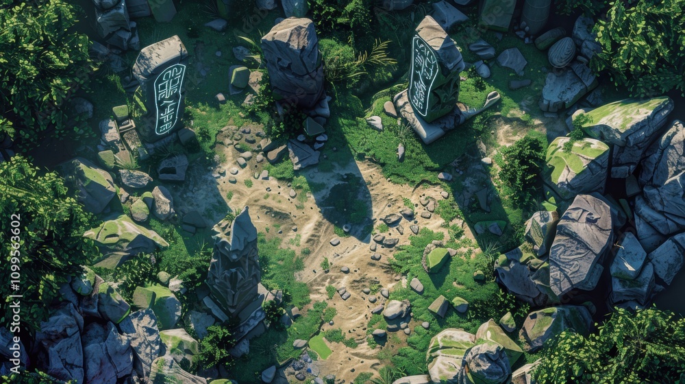 DnD Battlemap Rocky Plateau with Sinister Totems - Mysterious landscape ...